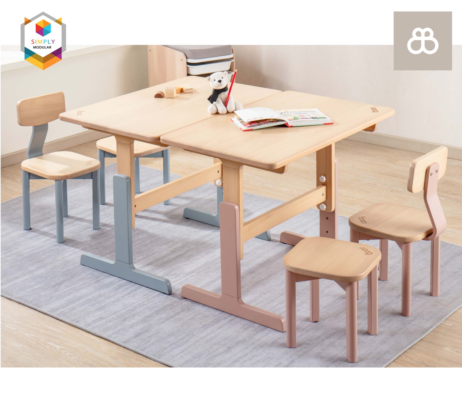 Boori Adjustable Tidy Learning Table (Various Colors) Study Table Desk